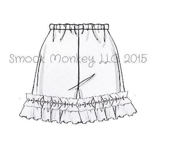Girl's WHITE knit ruffle shorts (3m,6m) – SMOCK MONKEY